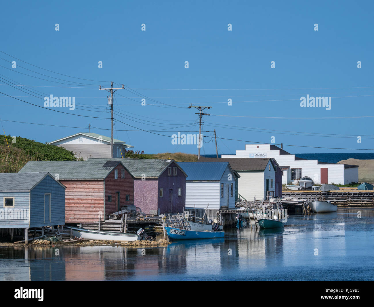 Buildings along the harbor, Parsons Pond, HIghway 430, the Viking Trail ...
