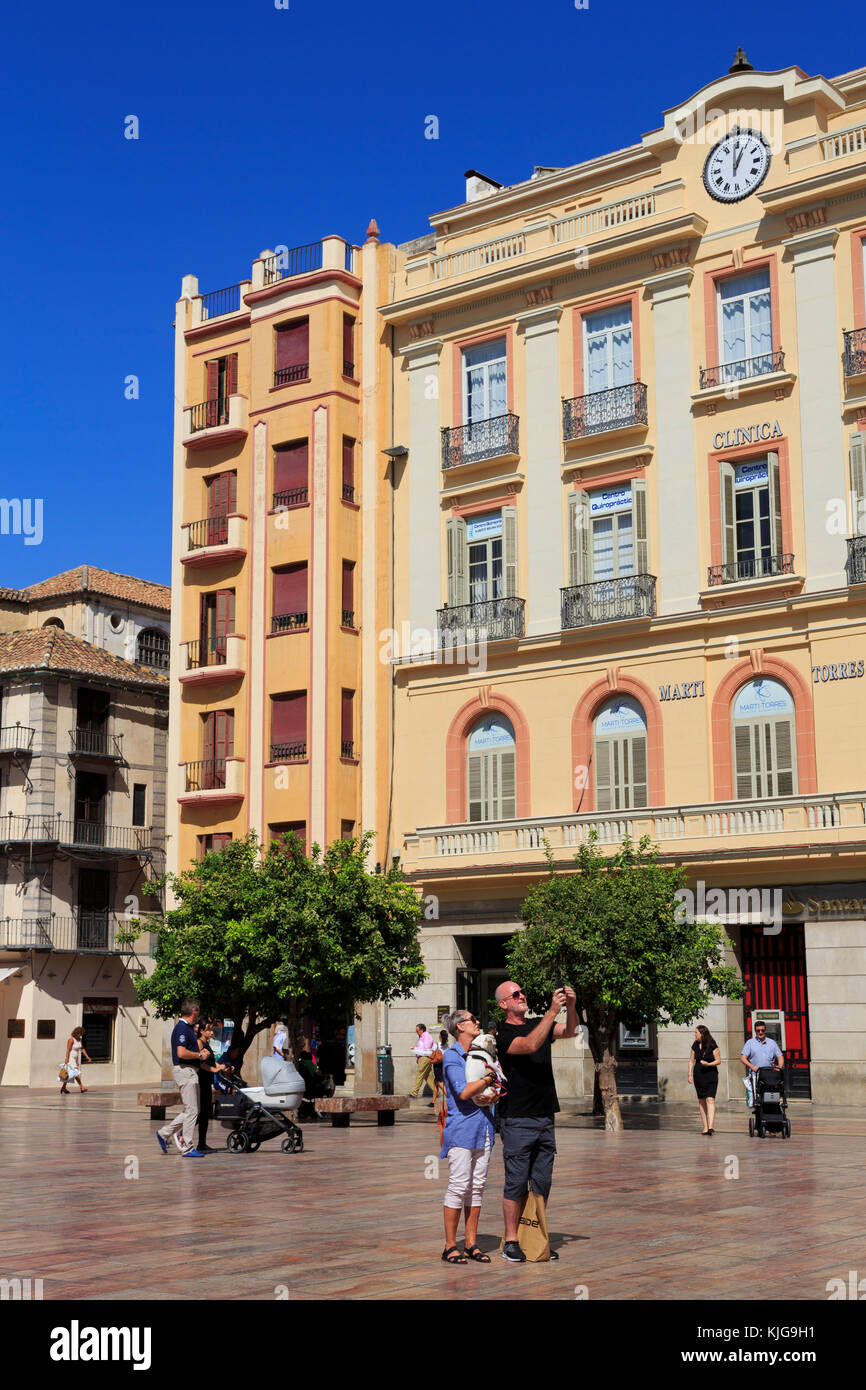 Constitution Square, Malaga City, Andalusia, Spain, Europe Stock Photo ...