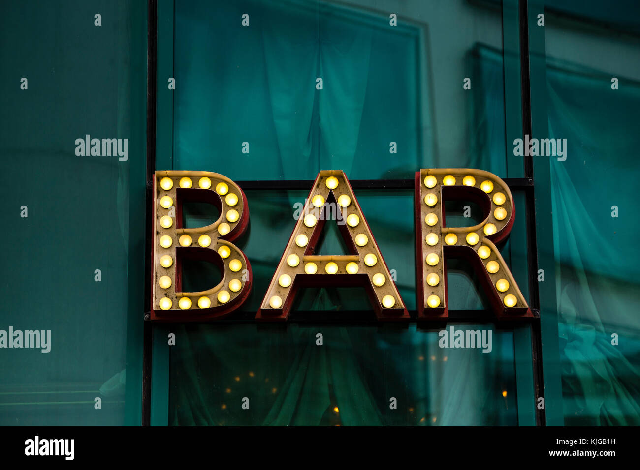 Shining bar sign Stock Photo - Alamy