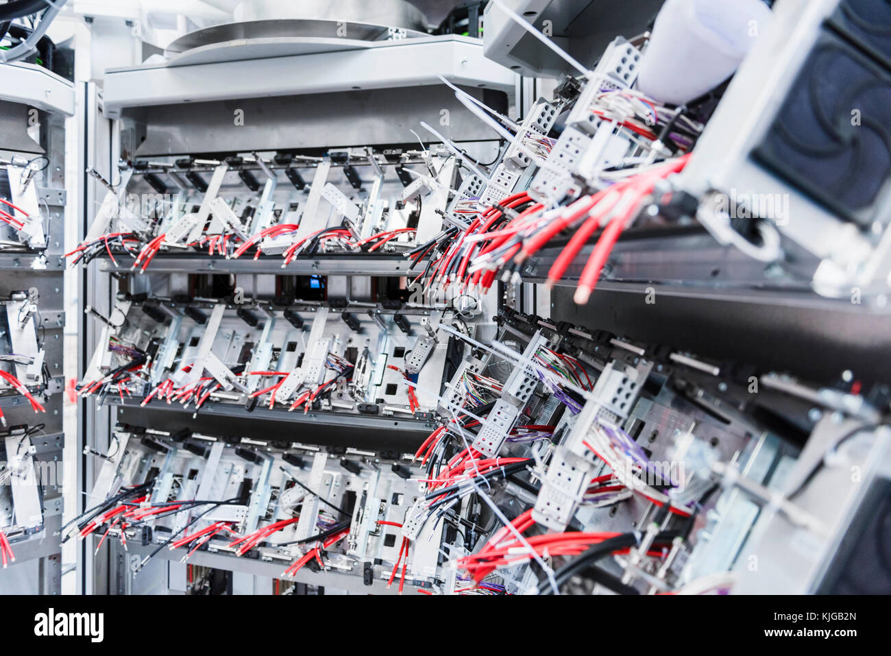 Cables in boxes in factory Stock Photo - Alamy