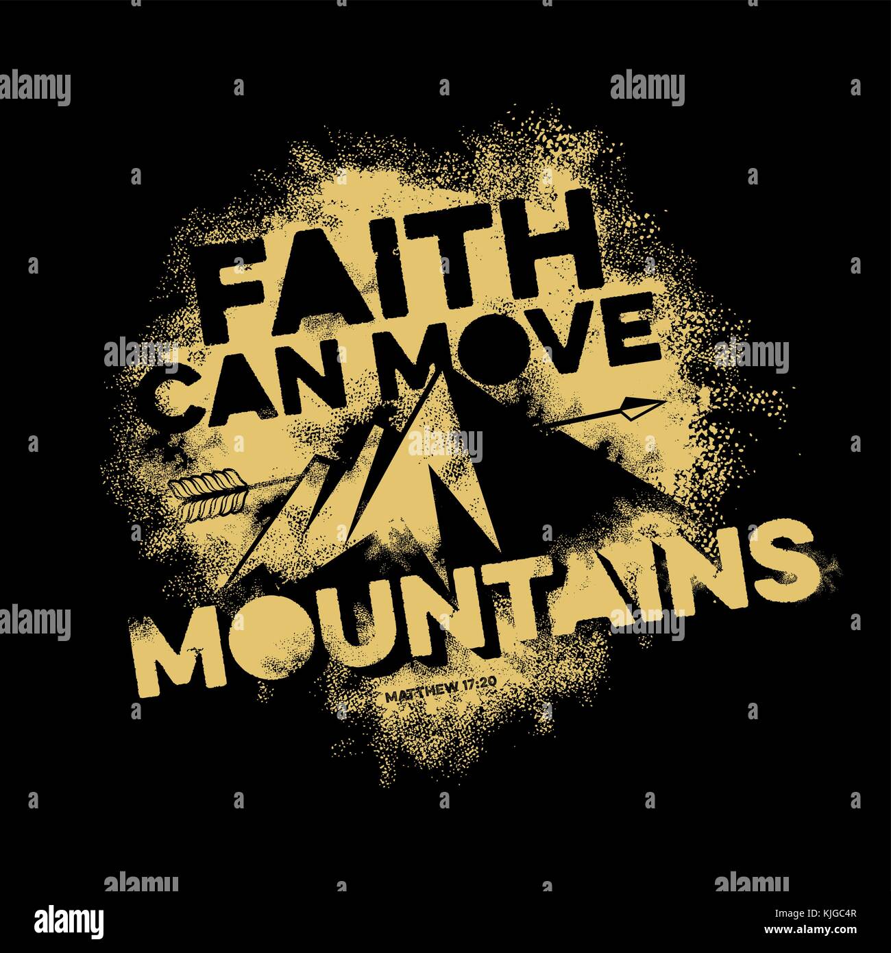 Bible lettering. Christian art. Faith can move mountains Stock Vector ...