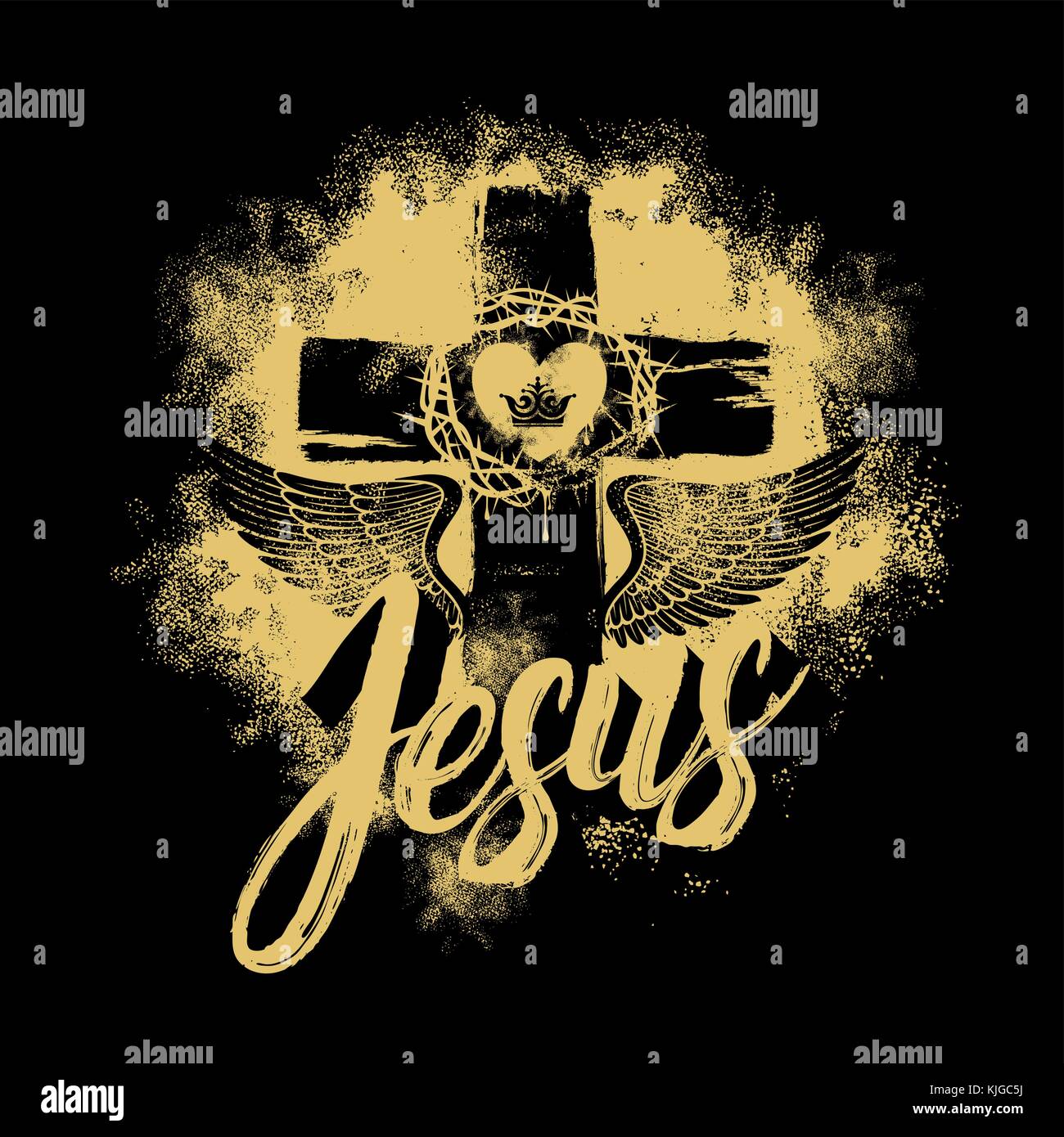 Bible lettering. Christian art. Cross of the Lord and Savior Jesus ...