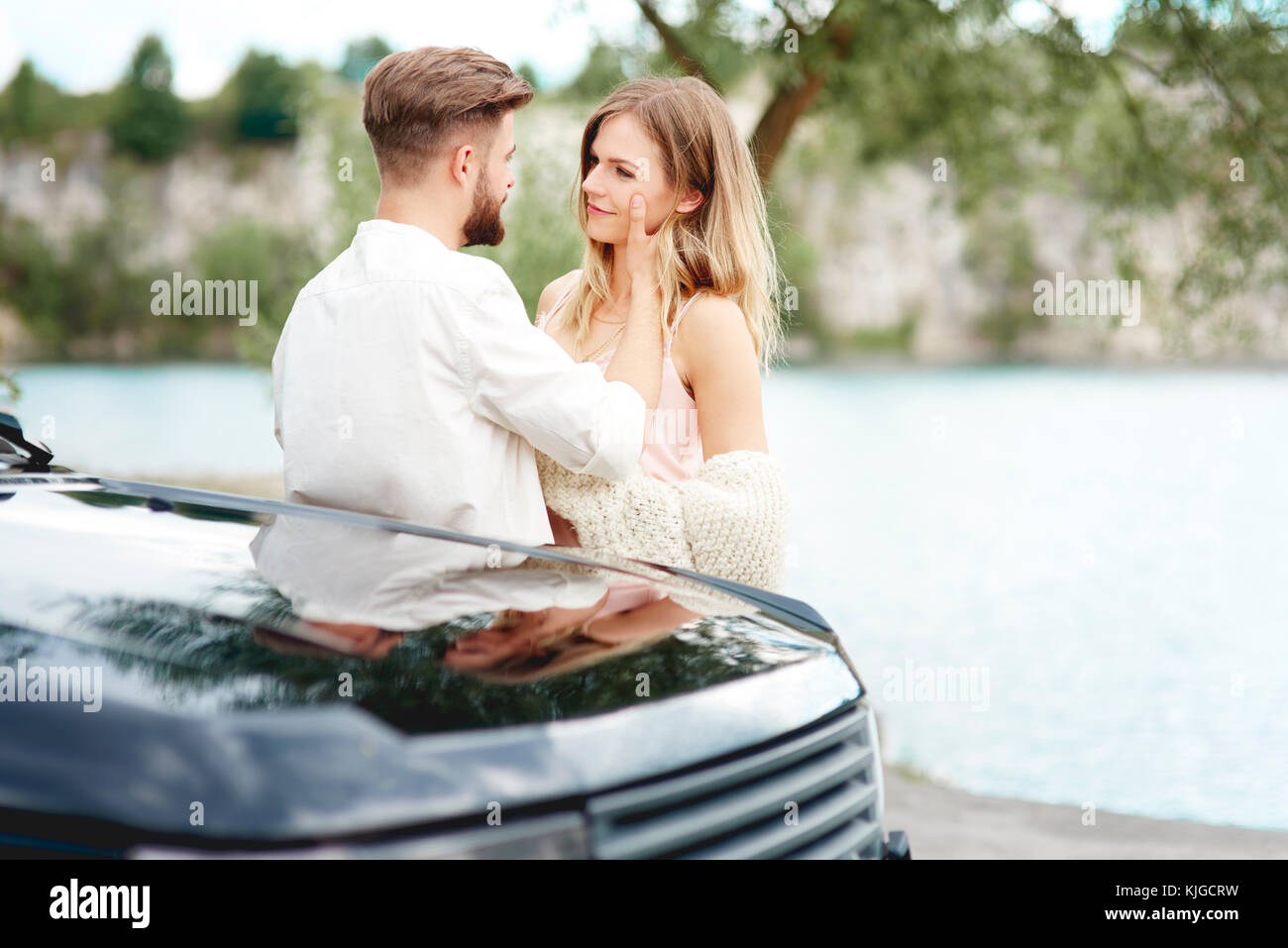 Couple looking in the eye, Krakow, Malopolskie, Poland Stock Photo - Alamy