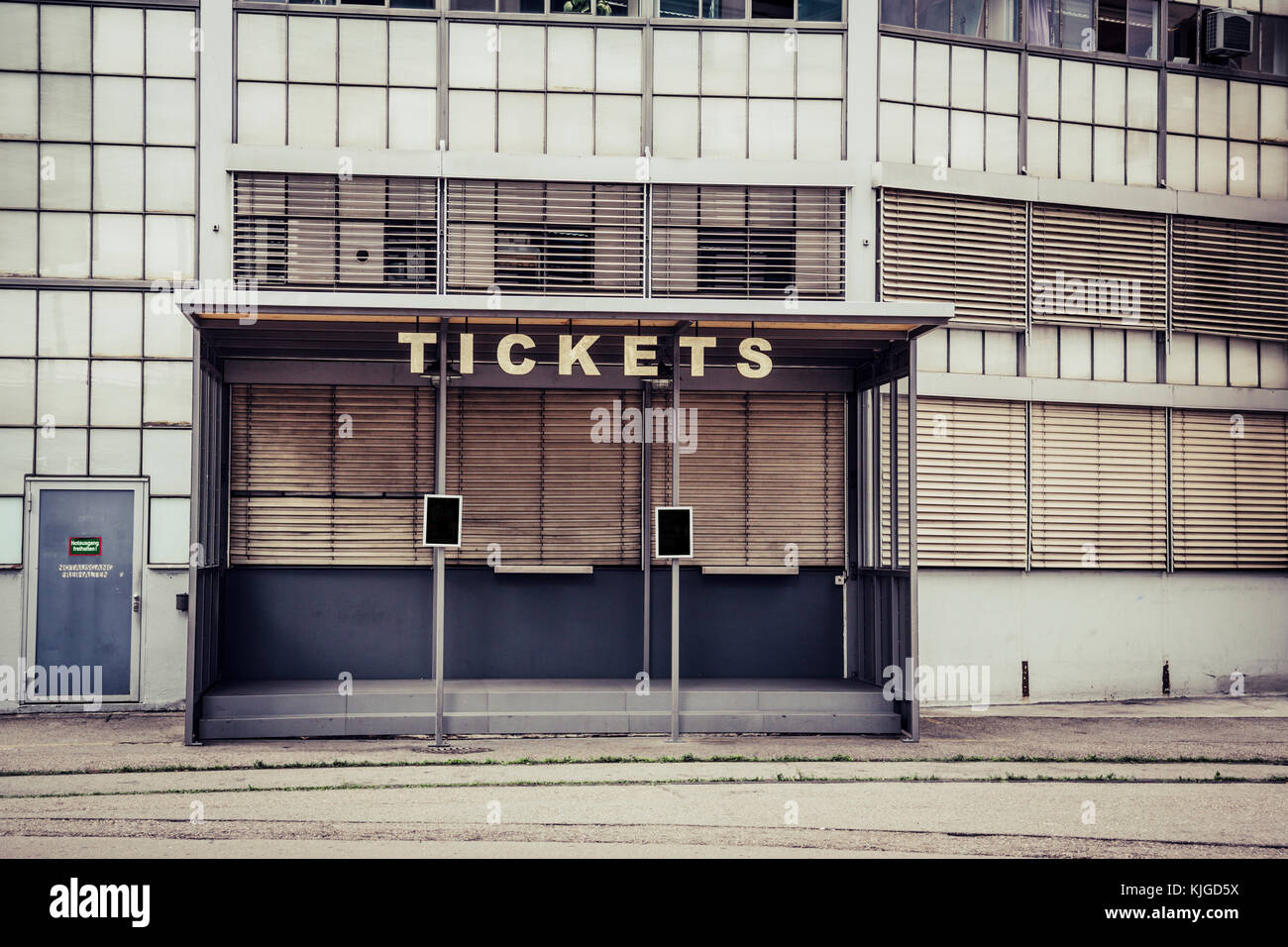 Switzerland, Zurich, closed ticket counter Stock Photo - Alamy