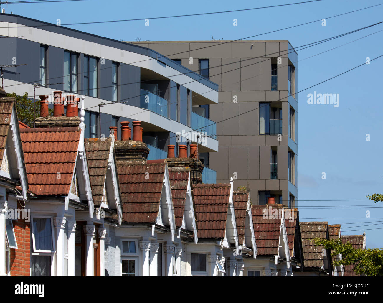 Contextural view over typical victorian housing. Walthamstow Stadium ...