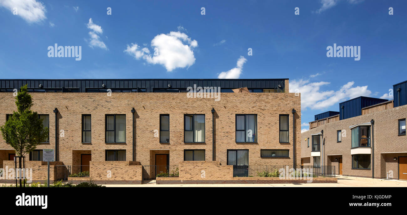 Exterior facade. Walthamstow Stadium Housing development, Walthamstow ...