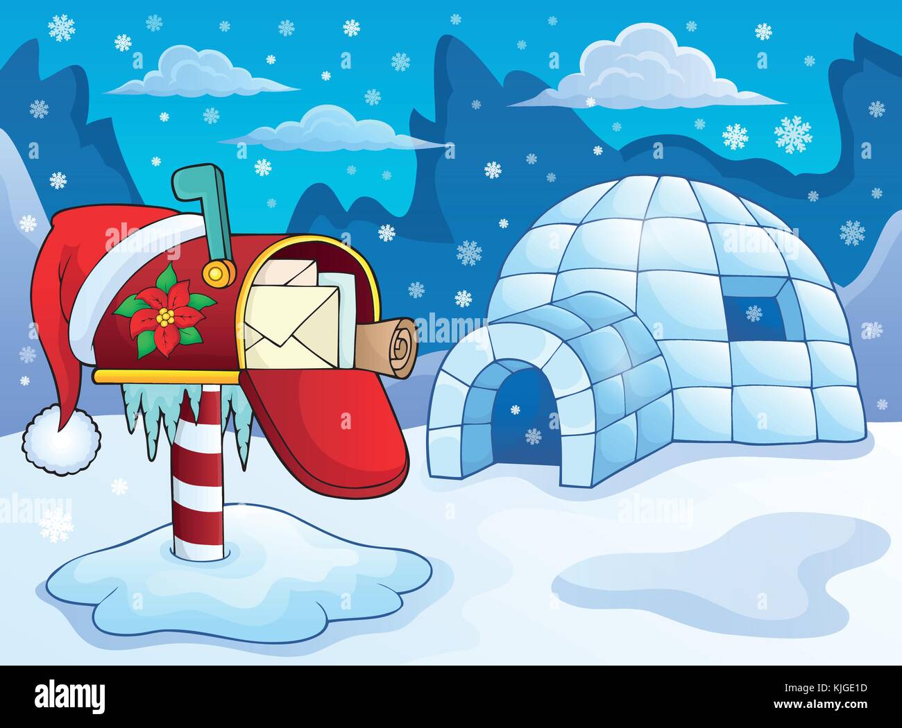 Christmas mailbox theme image 2 - eps10 vector illustration Stock ...