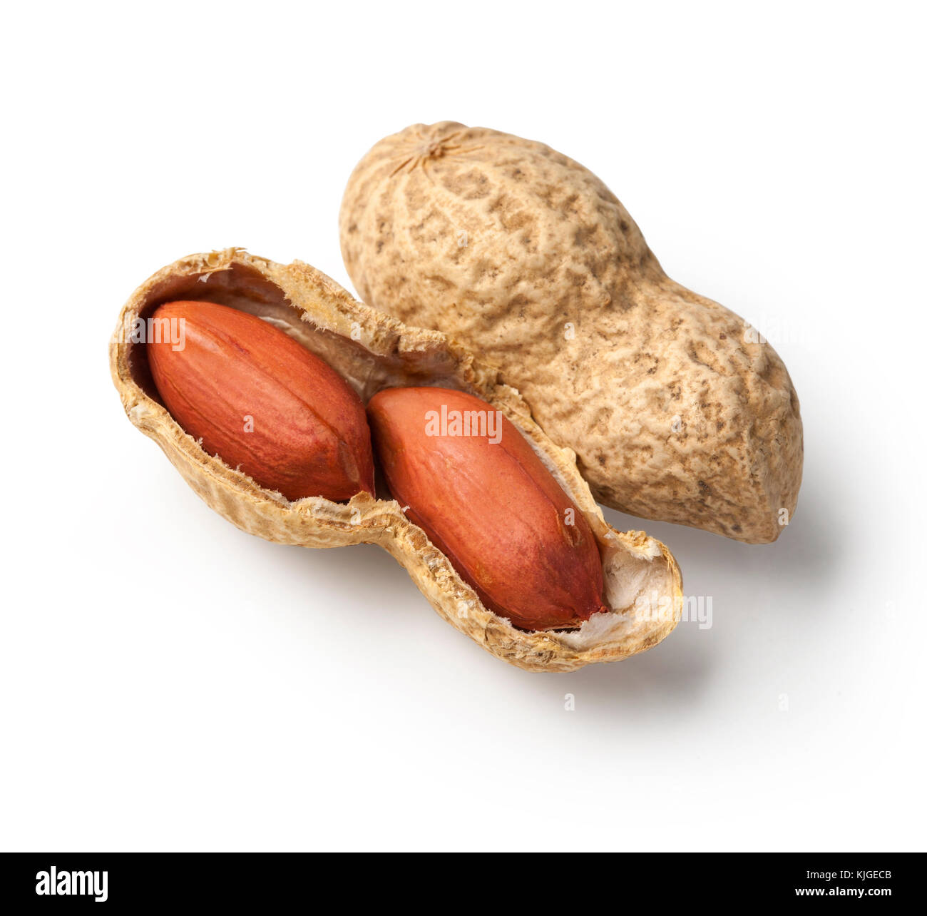 Peanuts on white ground with clipping path Stock Photo - Alamy