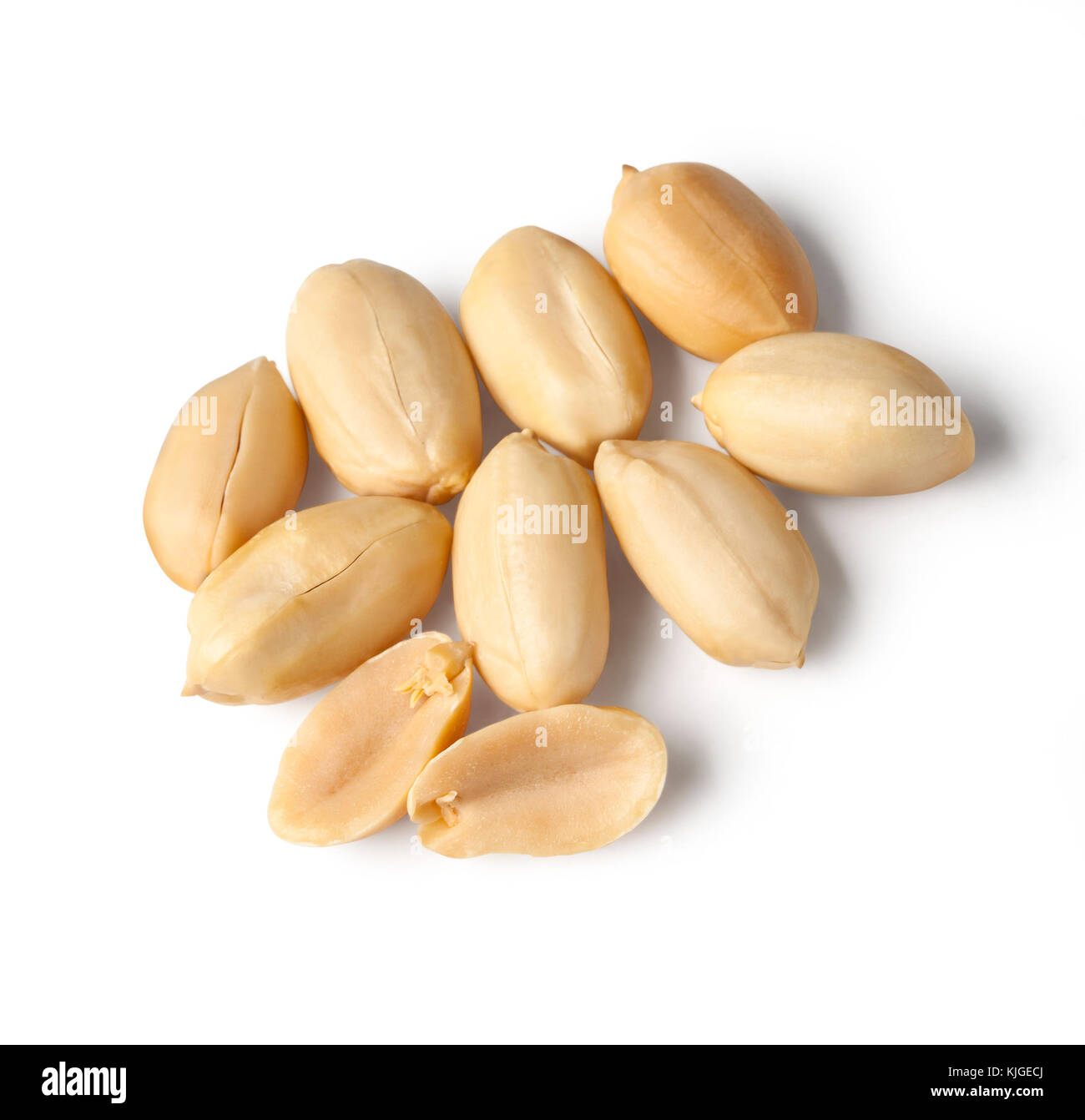 Processed peanuts isolated on white background, with clipping path ...