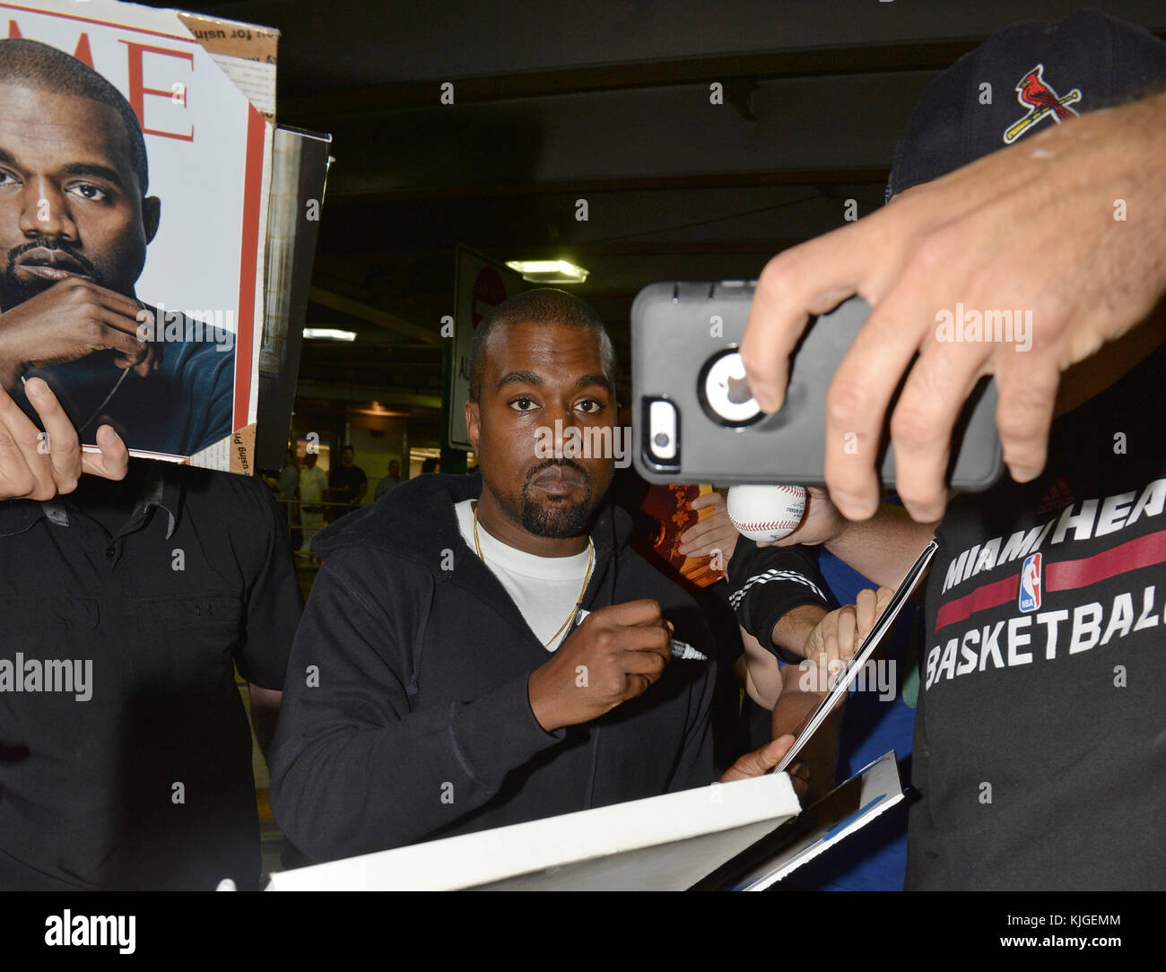MIAMI, FL - APRIL 22: Kanye West arrives at Miami International Airport ...