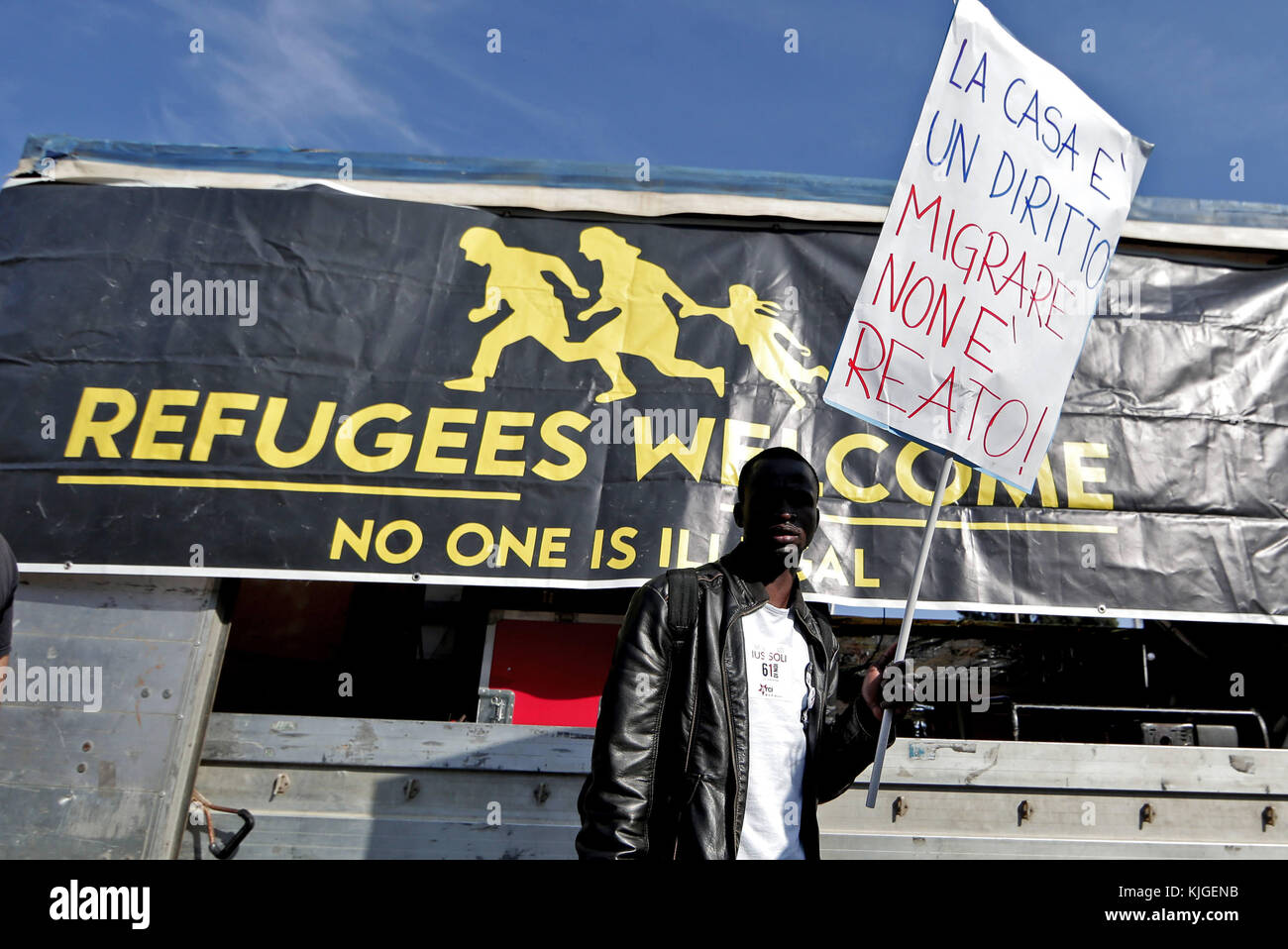 People protest during a national demonstration for refugees civil ...
