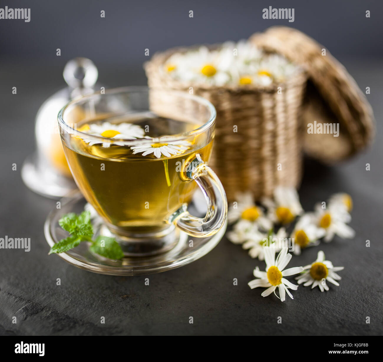 Cup of chamomile tea Stock Photo - Alamy