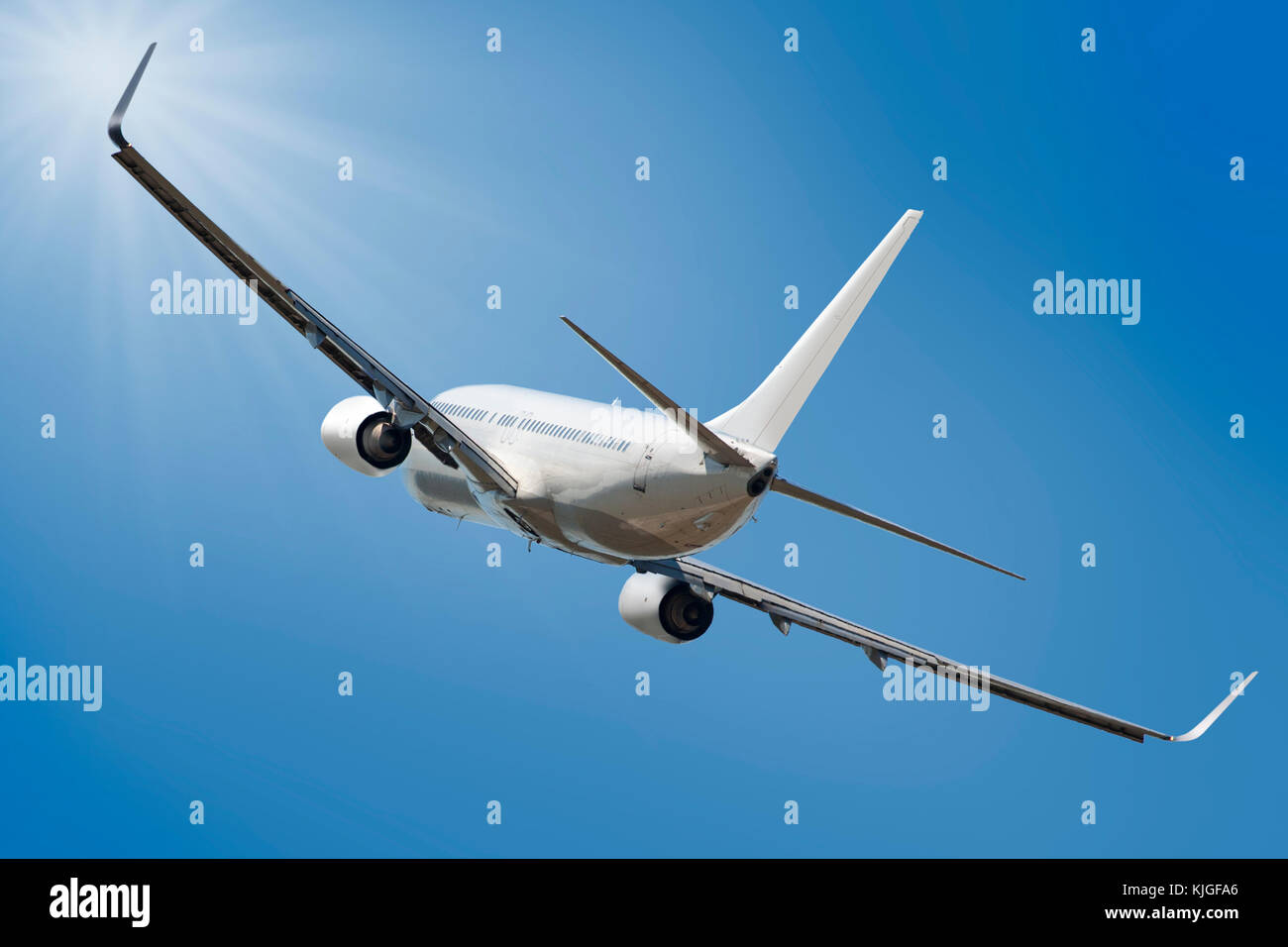 Boeing 737 jet aeroplane landing through sky with clipping path Stock ...