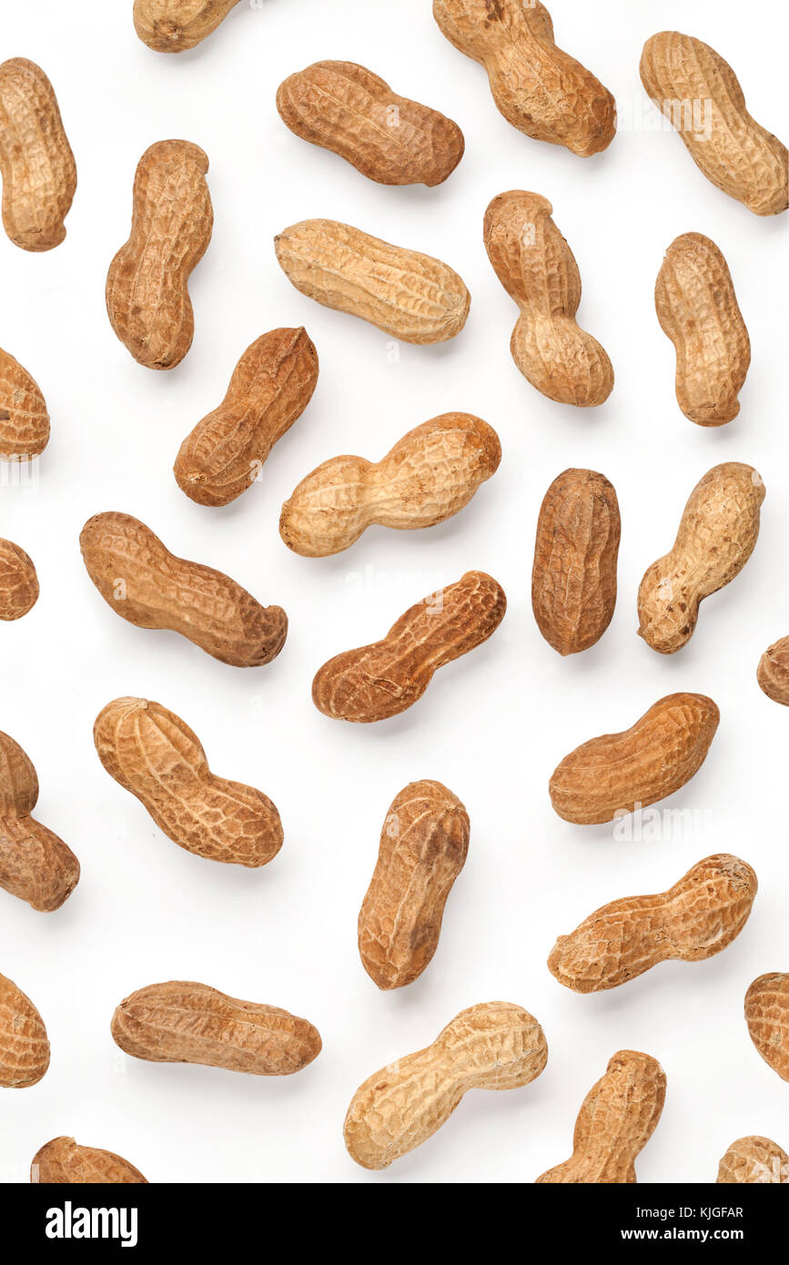 Peanuts isolated on white background Stock Photo - Alamy