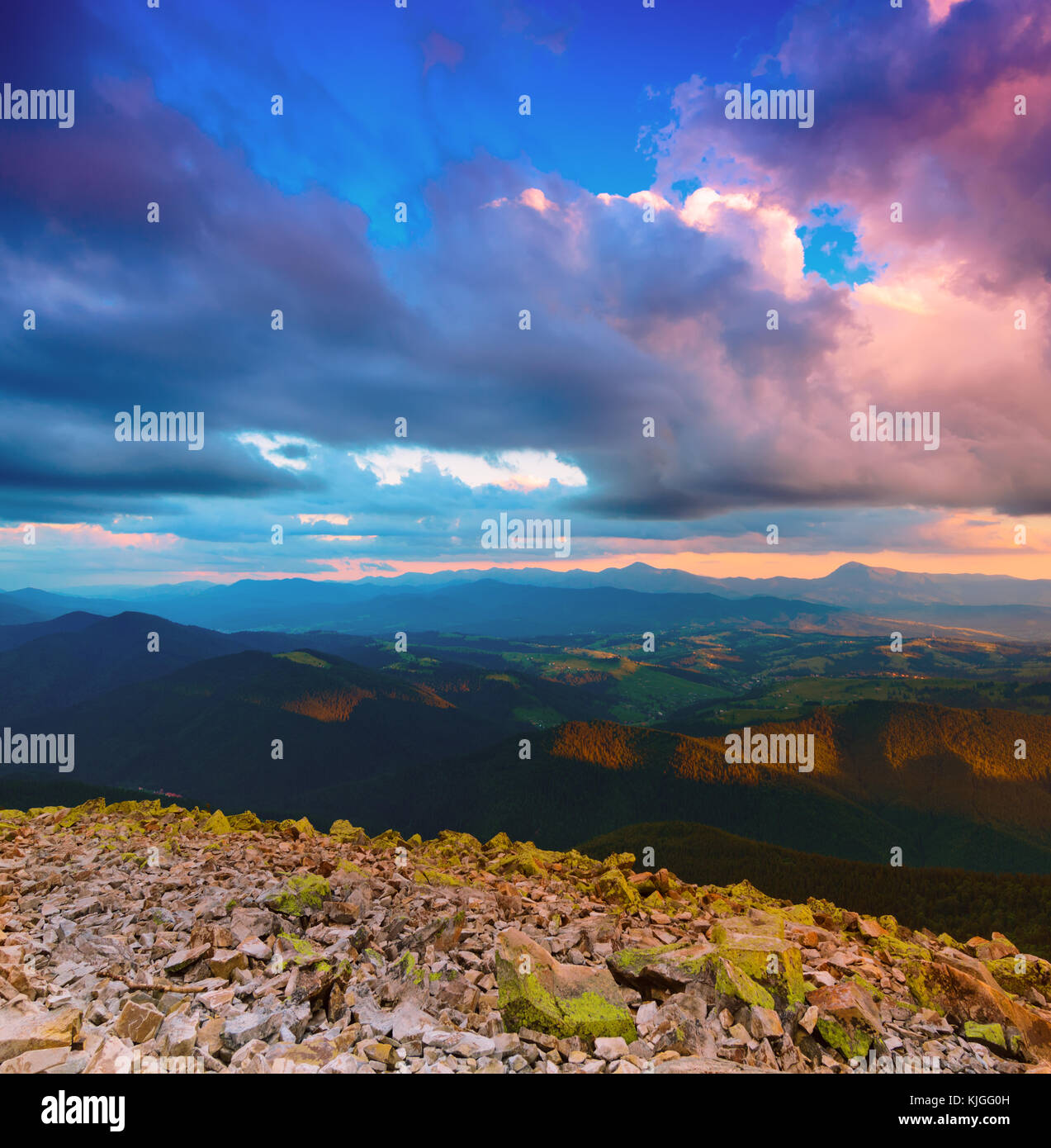 Carpathian mountain landscape Stock Photo - Alamy