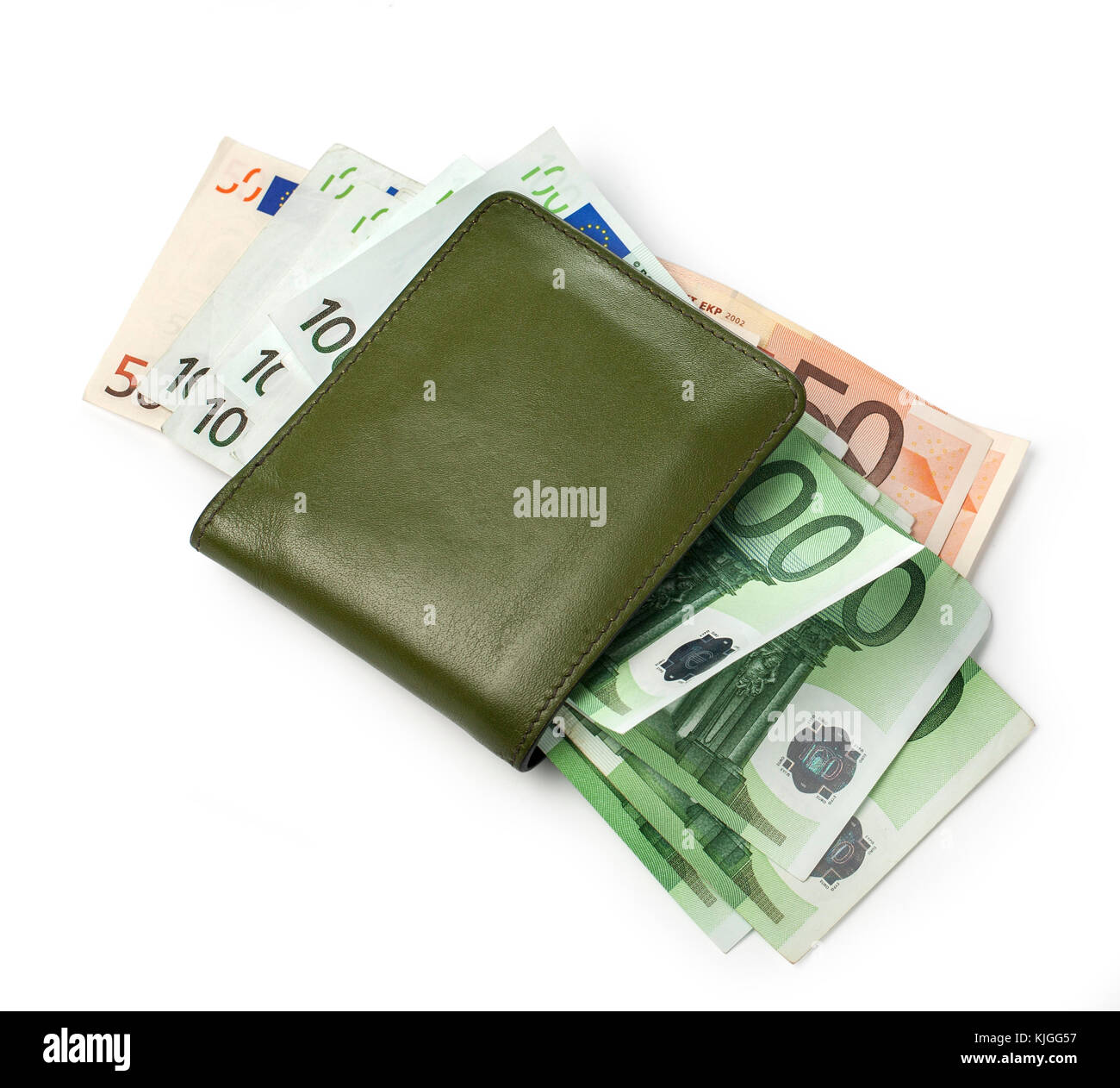 Wallet with euros on white background with clipping path Stock Photo ...