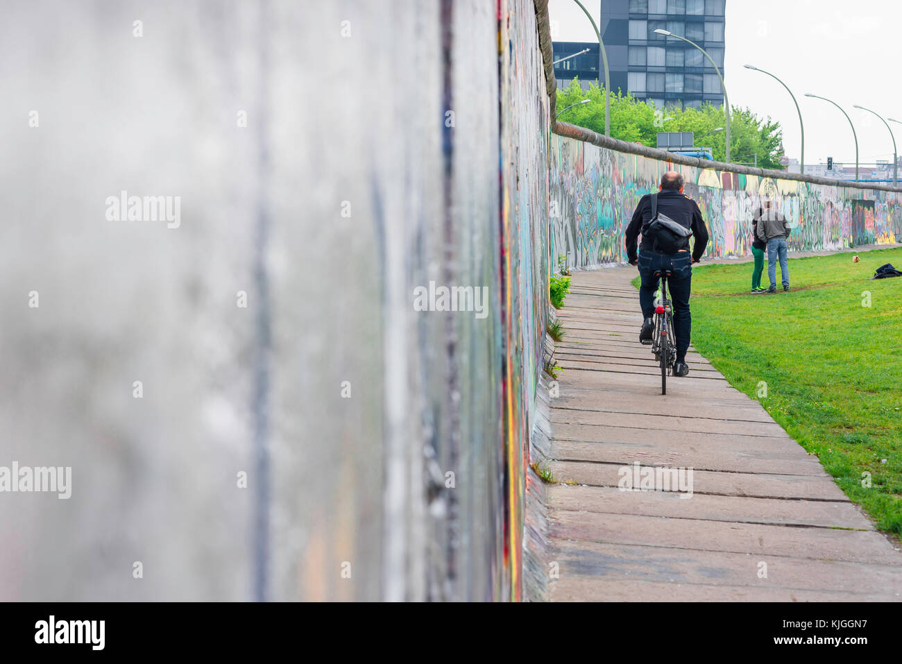 Berlin wall, view of a section of the Berlin Wall that once divided the ...
