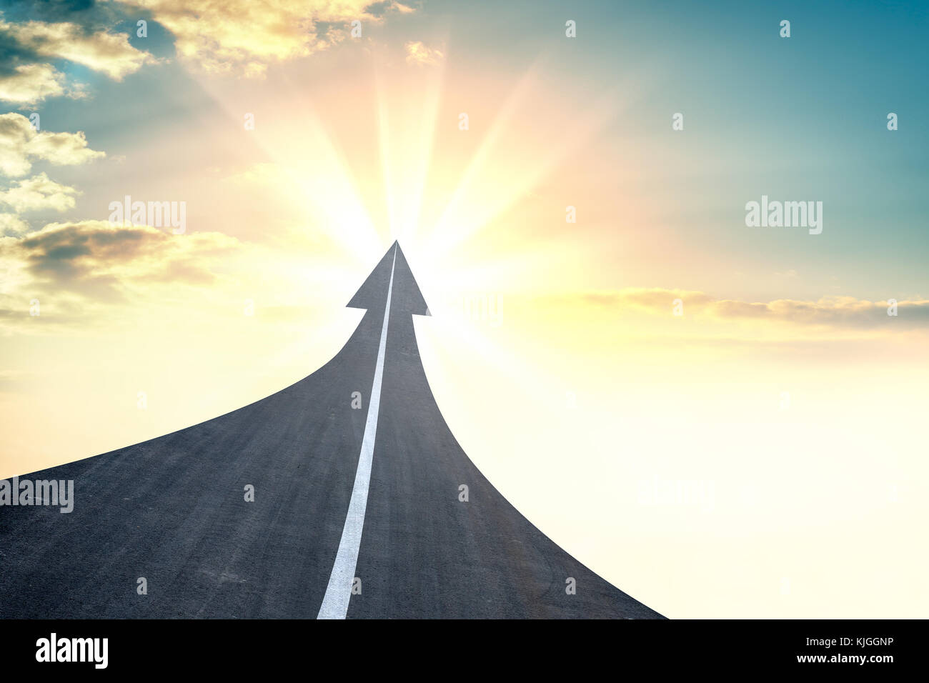highway road going up as an arrow Stock Photo - Alamy