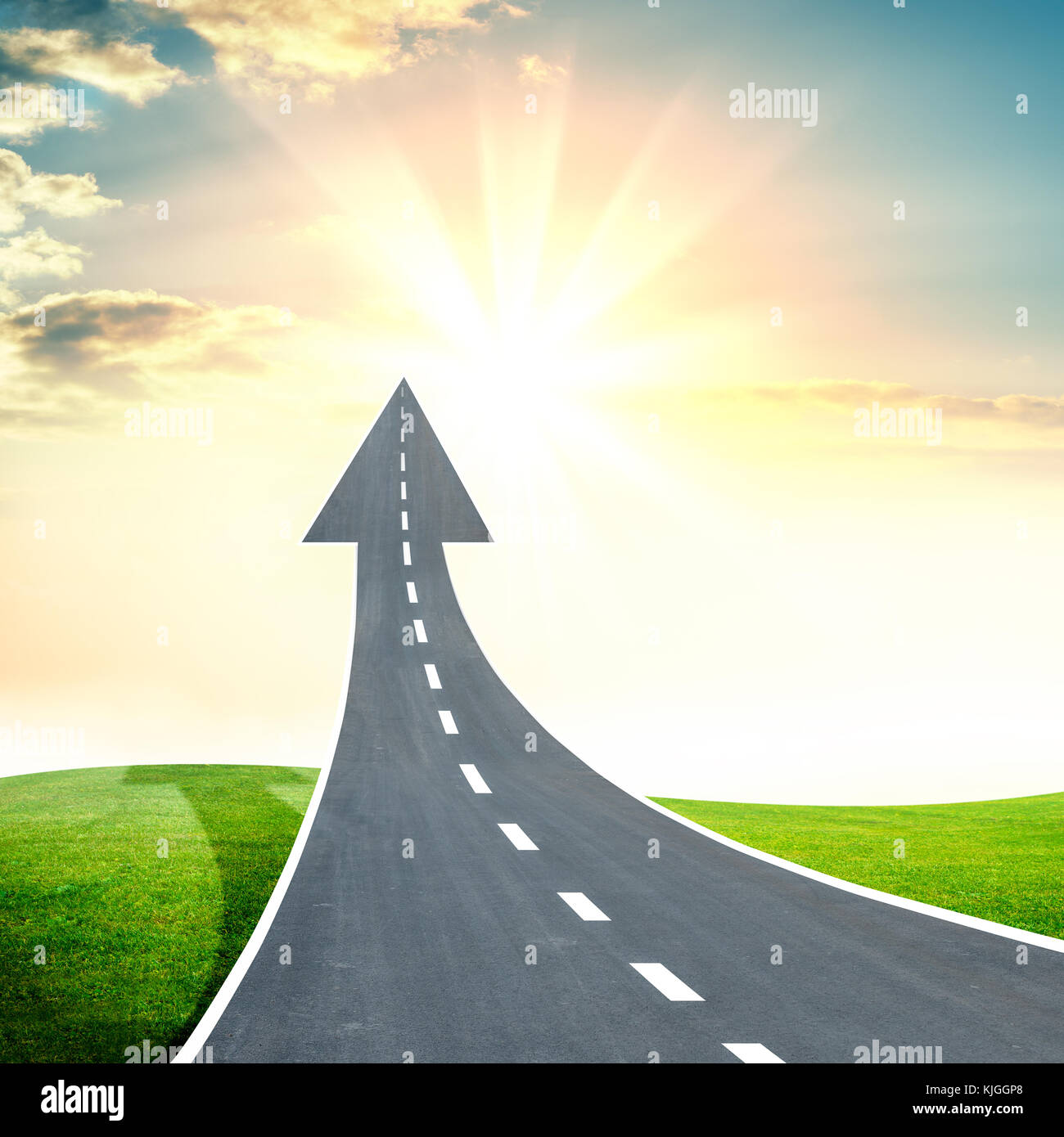 highway road going up as an arrow Stock Photo - Alamy