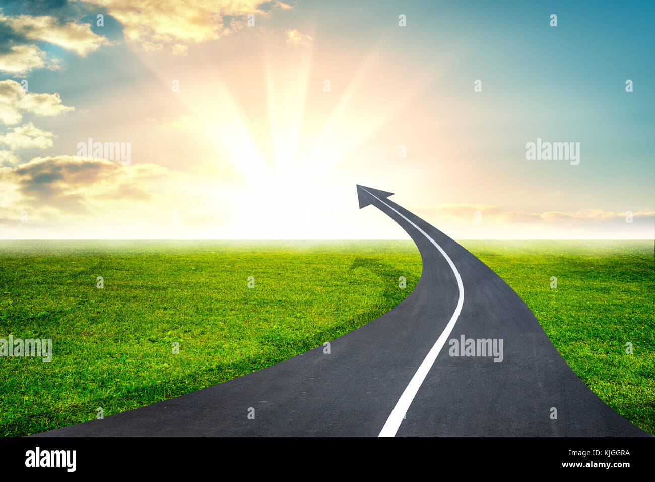 highway road going up as an arrow Stock Photo - Alamy