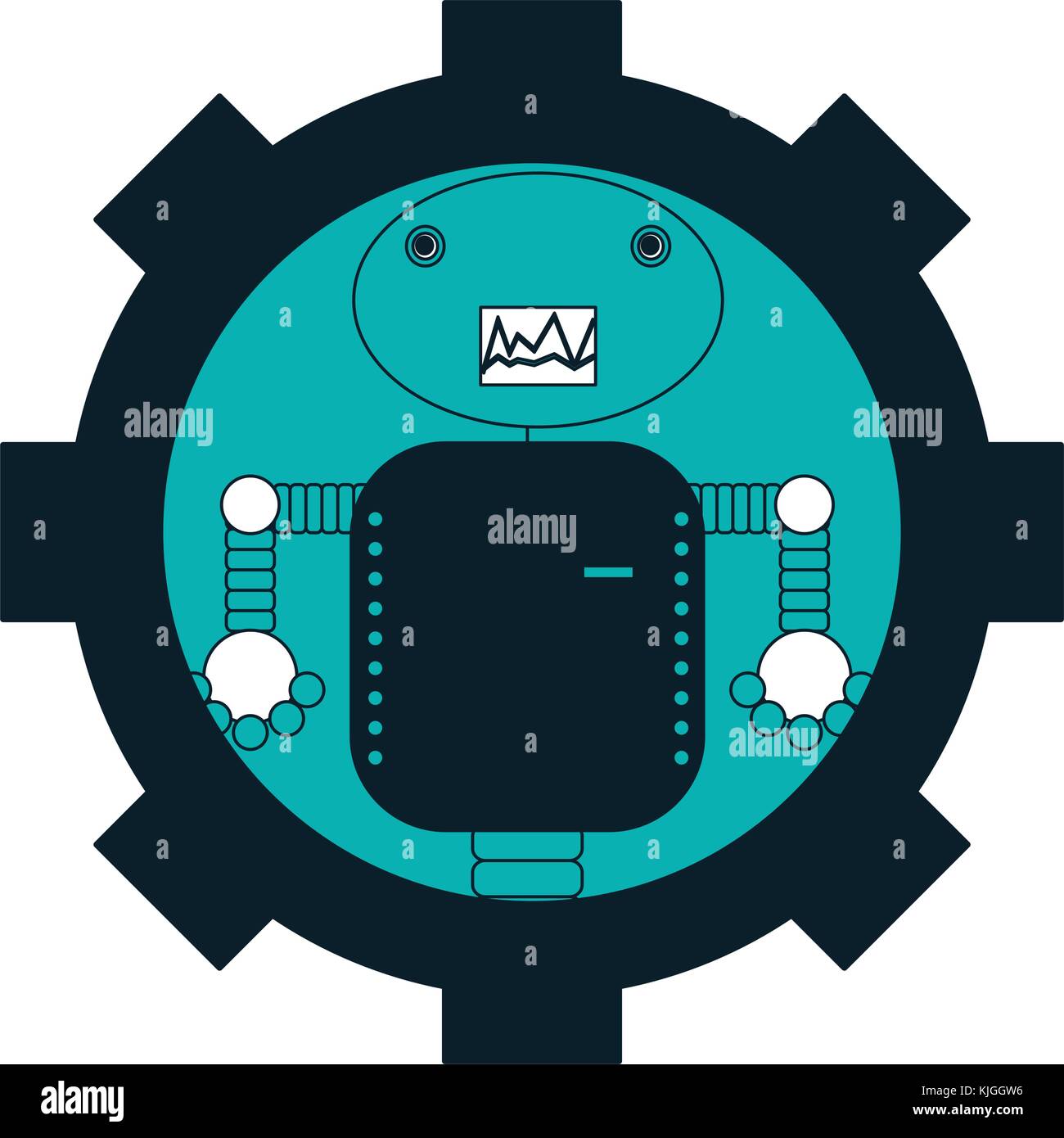 gear wheel with a robot icon Stock Vector Image & Art - Alamy