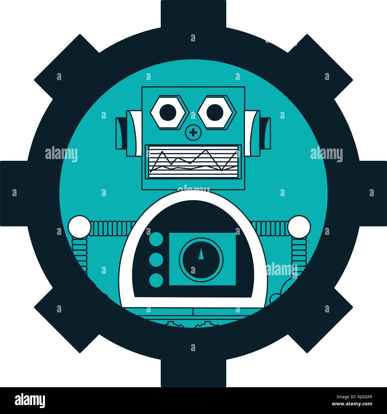 gear wheel with a robot icon Stock Vector Image & Art - Alamy