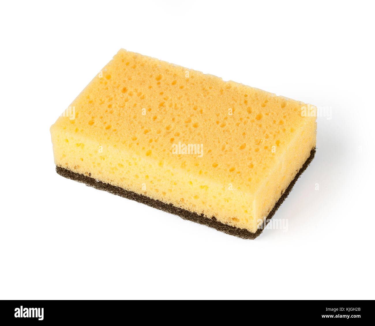 yellow household sponge on a white background.with clipping path Stock ...