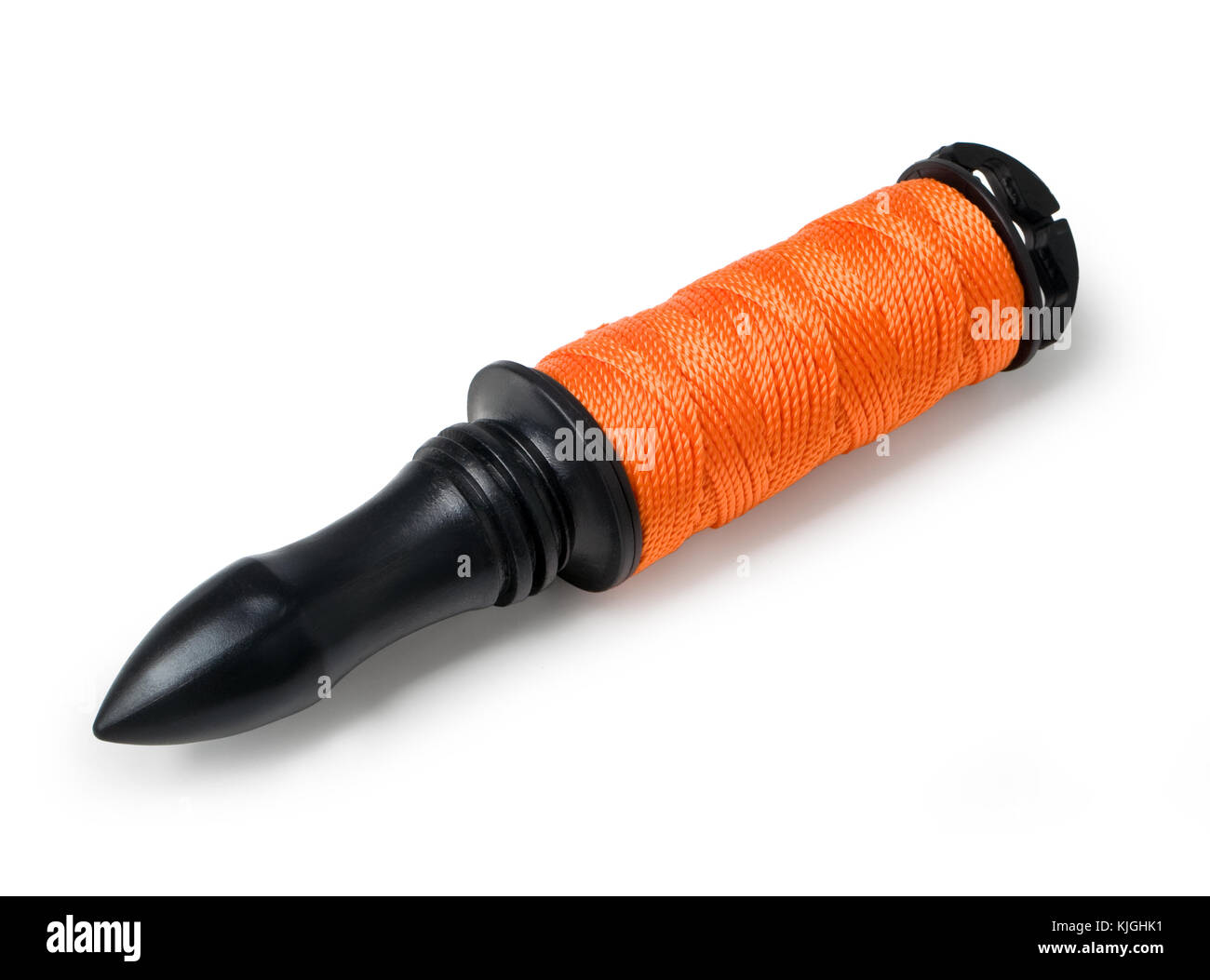 Orange rope on white background Stock Photo - Alamy