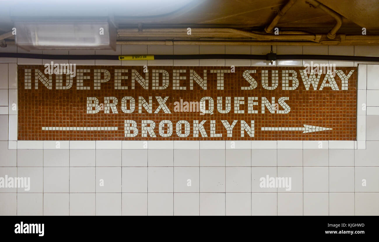 Mosaic subway station sign hi-res stock photography and images - Alamy
