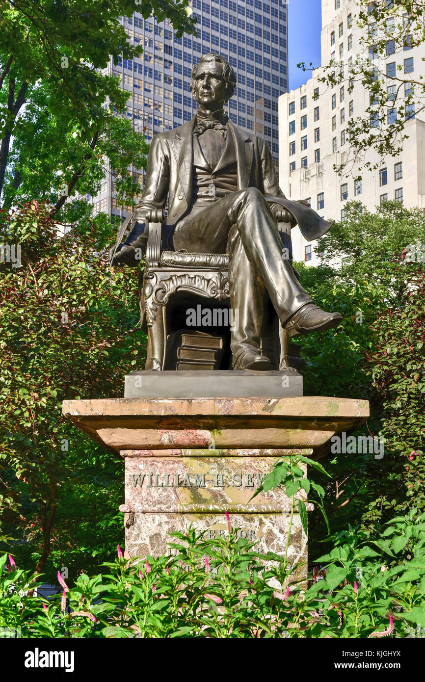New York City - August 1, 2015: William H. Seward statue at Madison ...