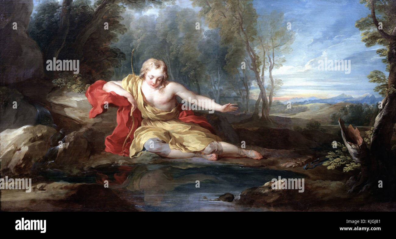François Le Moyne Narcissus Contemplating His Reflection Paris