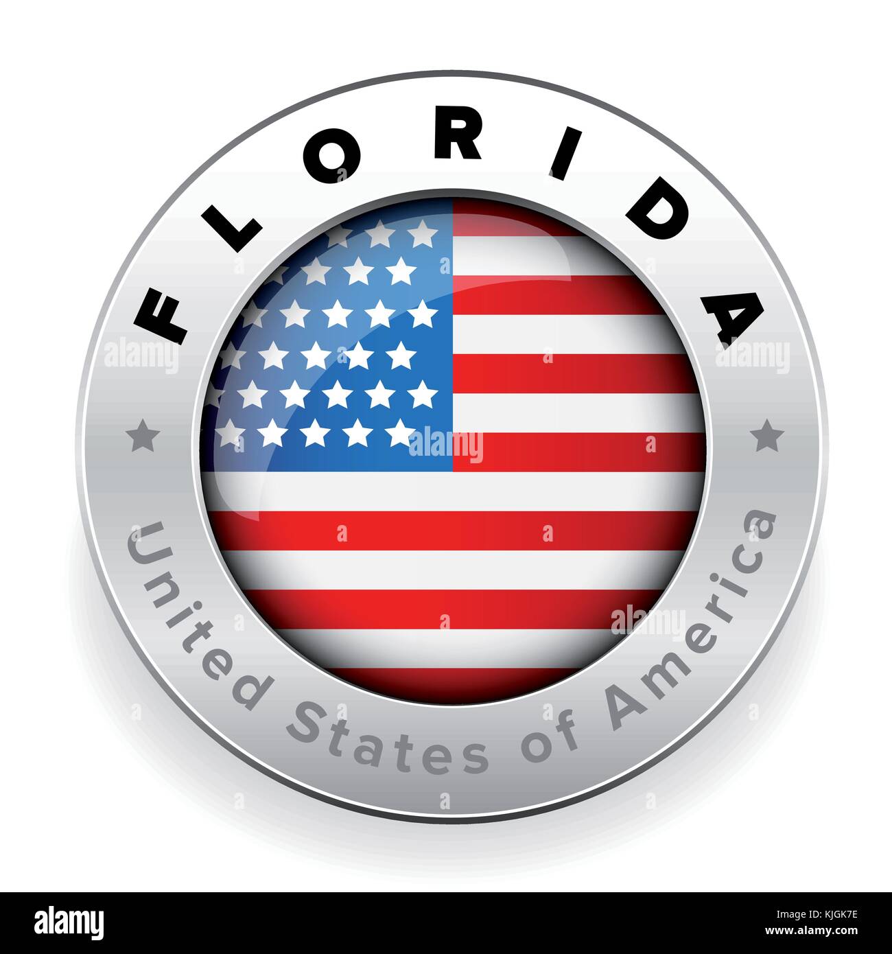 Florida Usa flag badge button vector Stock Vector Image & Art - Alamy