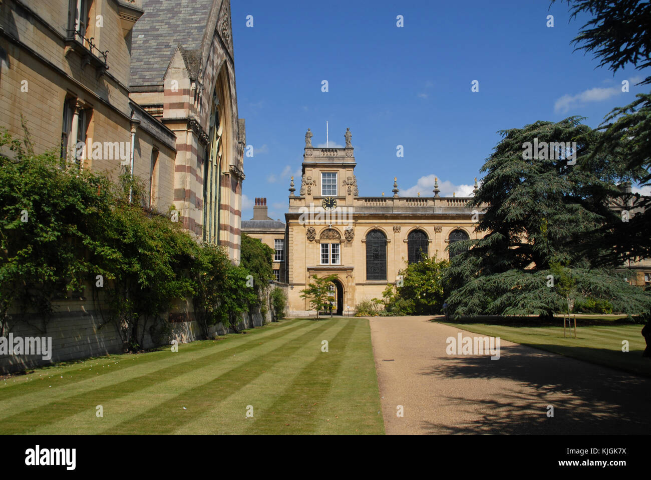 Oxford, United Kingdom - August 8, 2015: Front Quad and Chapel at ...