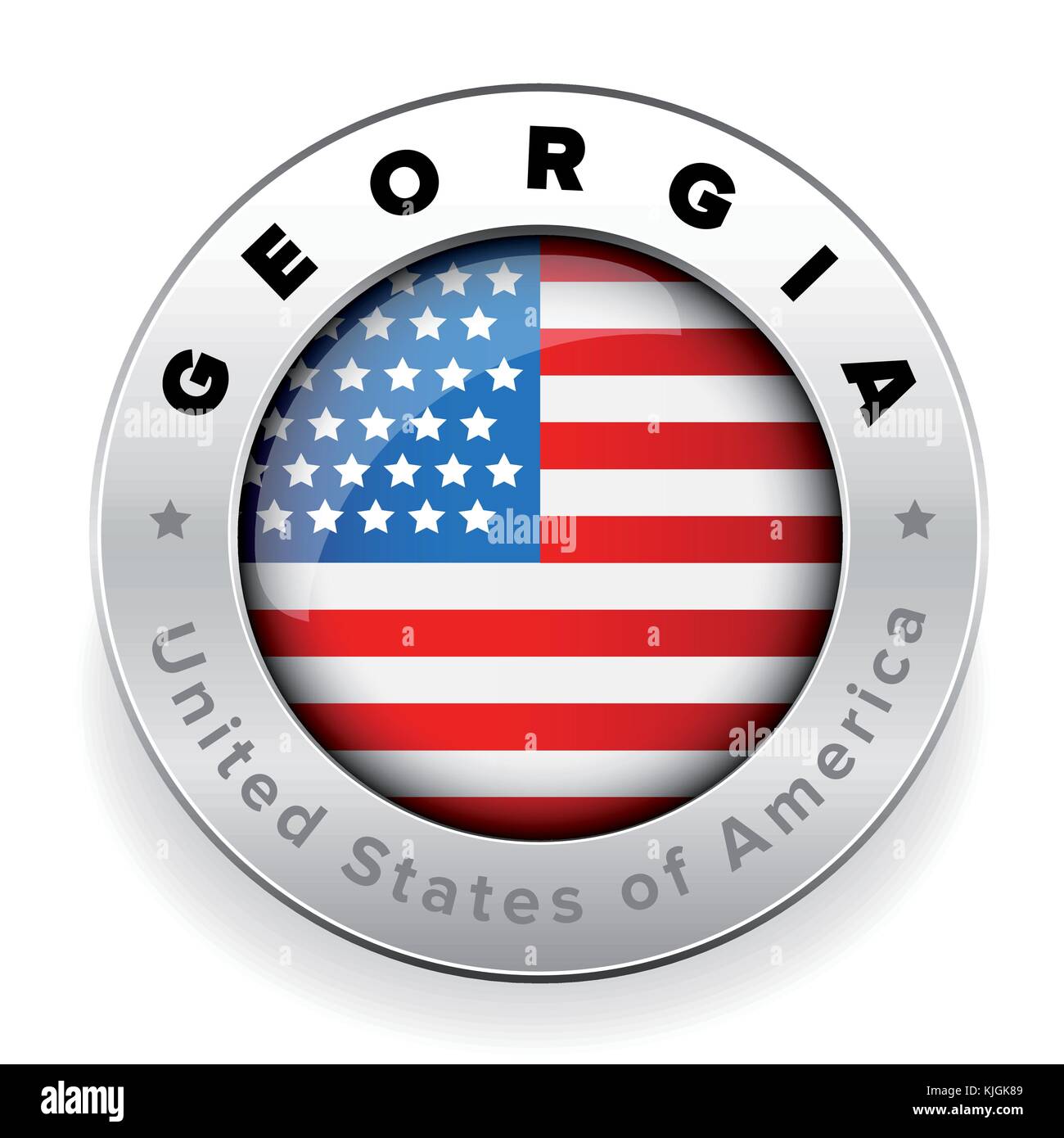 Georgia Usa flag badge button vector Stock Vector Image & Art - Alamy
