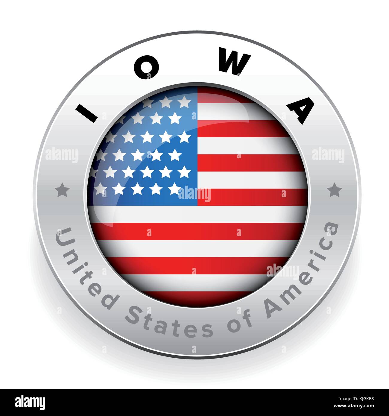 Iowa Usa flag badge button vector Stock Vector Image & Art - Alamy