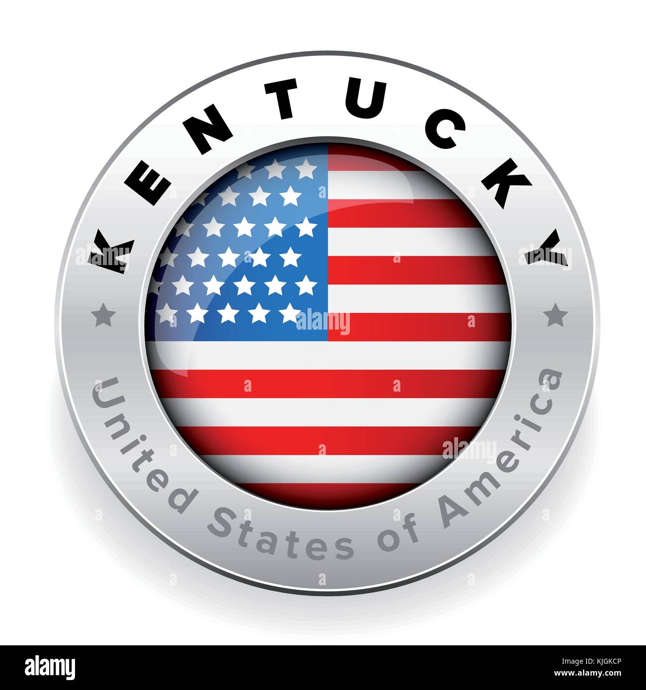 Kentucky Usa flag badge button vector Stock Vector Image & Art - Alamy