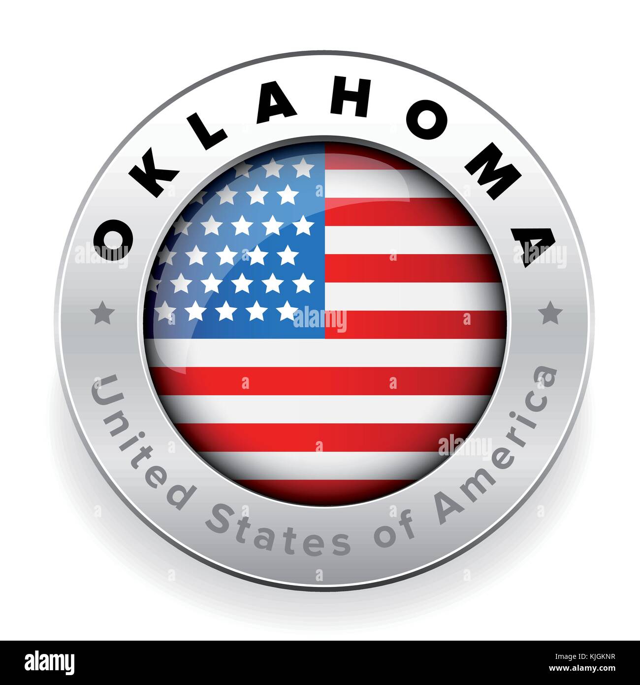 Oklahoma Usa flag badge button Stock Vector Image & Art - Alamy