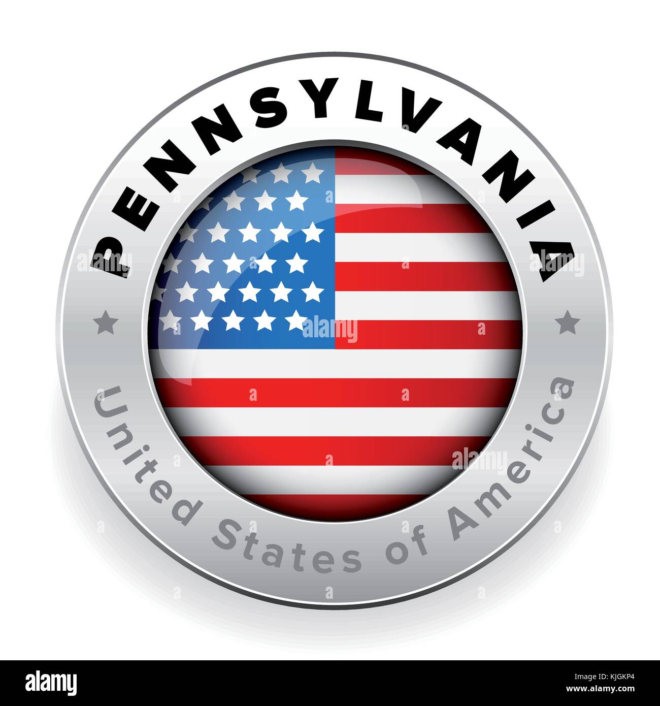 Pennsylvania Usa flag badge button Stock Vector Image & Art - Alamy