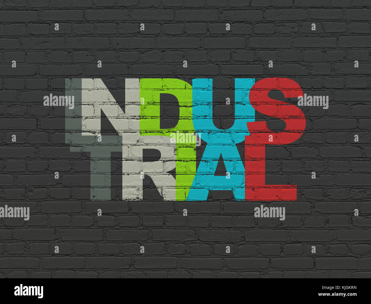 Industry concept: Industrial on wall background Stock Photo - Alamy