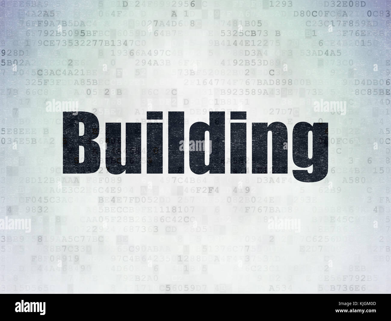 Construction concept: Building on Digital Data Paper background Stock ...