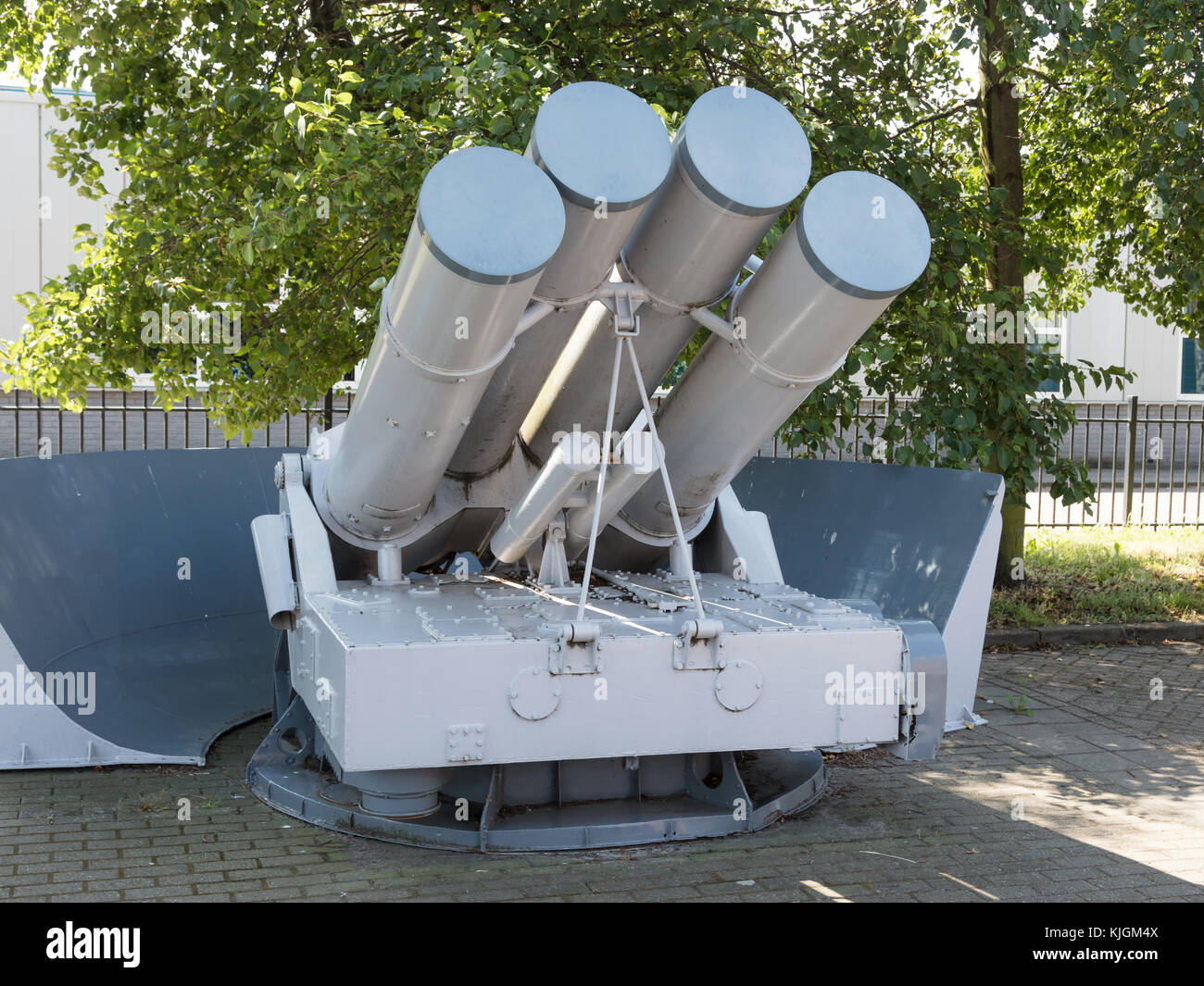 Vintage depth charge launcher in the Netherlands Stock Photo - Alamy