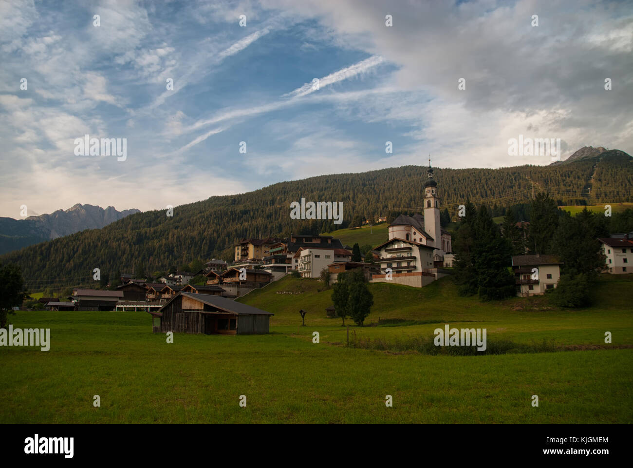 Lermoos, Austria, in the alps, during sunrise Stock Photo - Alamy