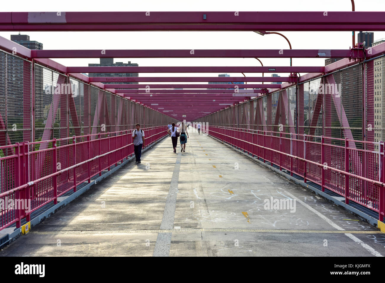 New York City - July 12, 2015: The pedestrian walkway for the ...