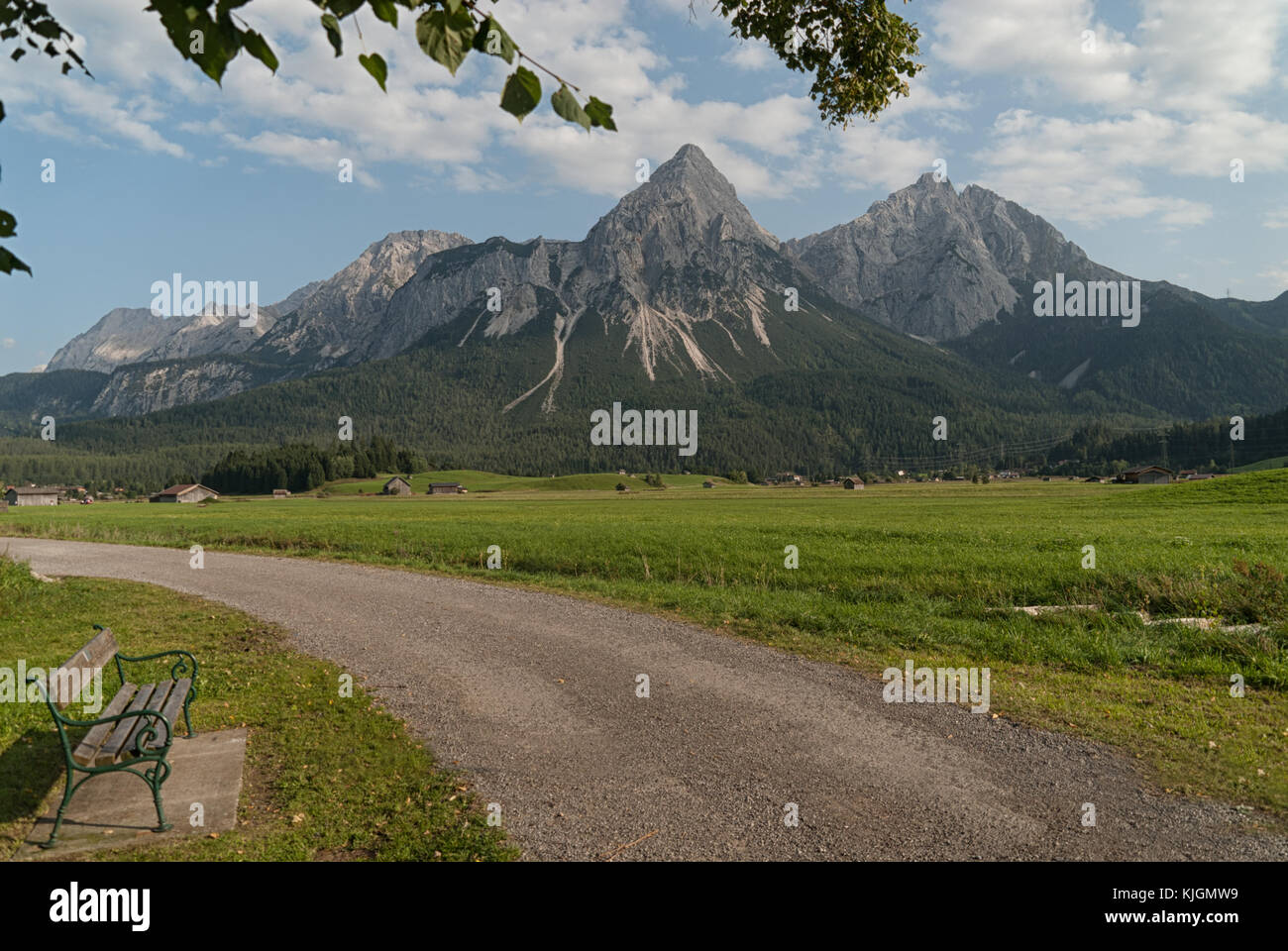 View of Sonnenspitze from Lermoos, Austria Stock Photo - Alamy