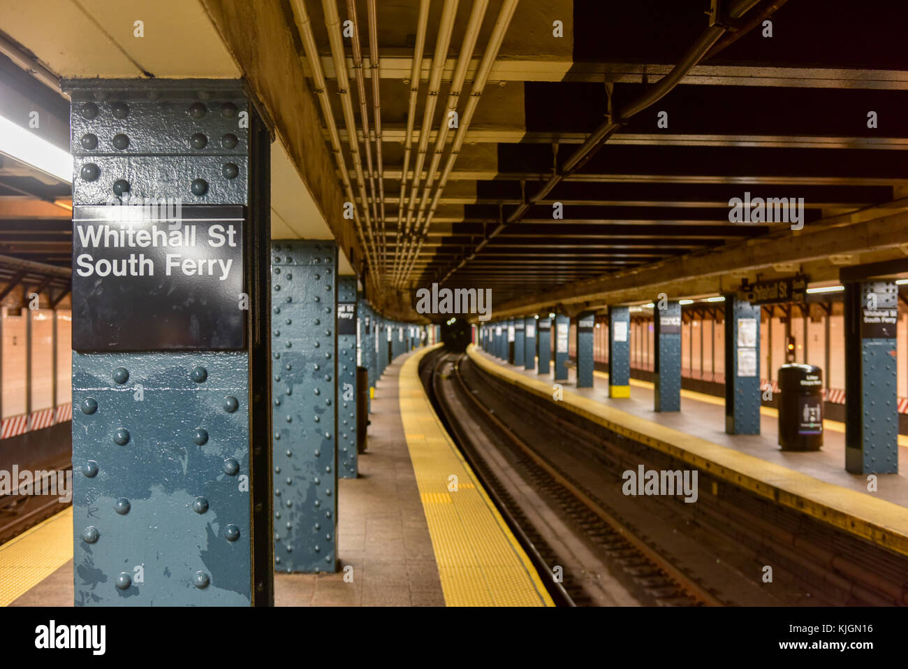 New York, New York - July 12, 2015: Whitehall Street, South Ferry ...