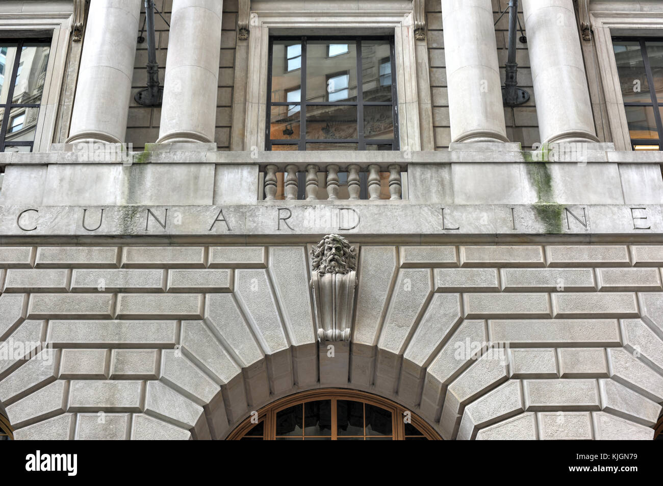 New York, New York - July 15, 2015: The Cunard Building at 25 Broadway ...