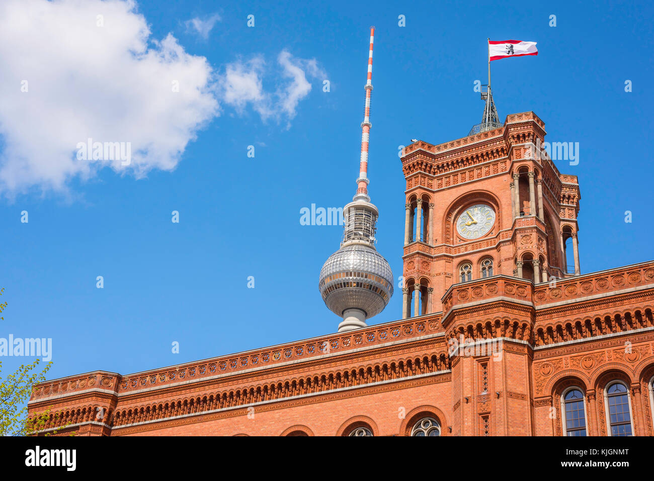 Rathaus Berlin, view of the roofline of the Red Town Hall - Rotes ...