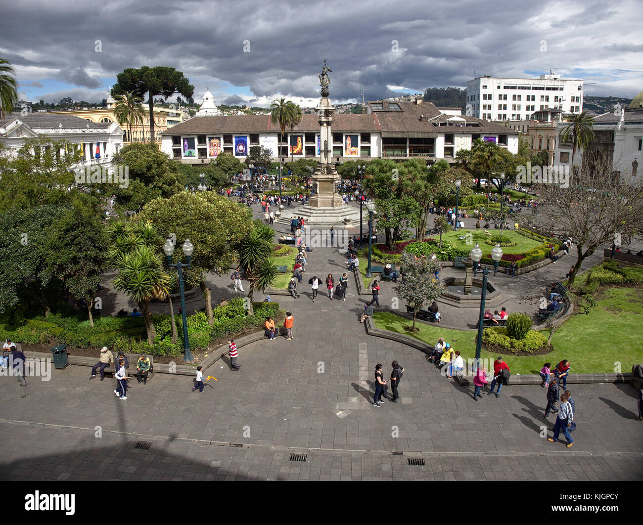 Quito, Ecuador - 2017: View of Independence Square from Carondelet ...