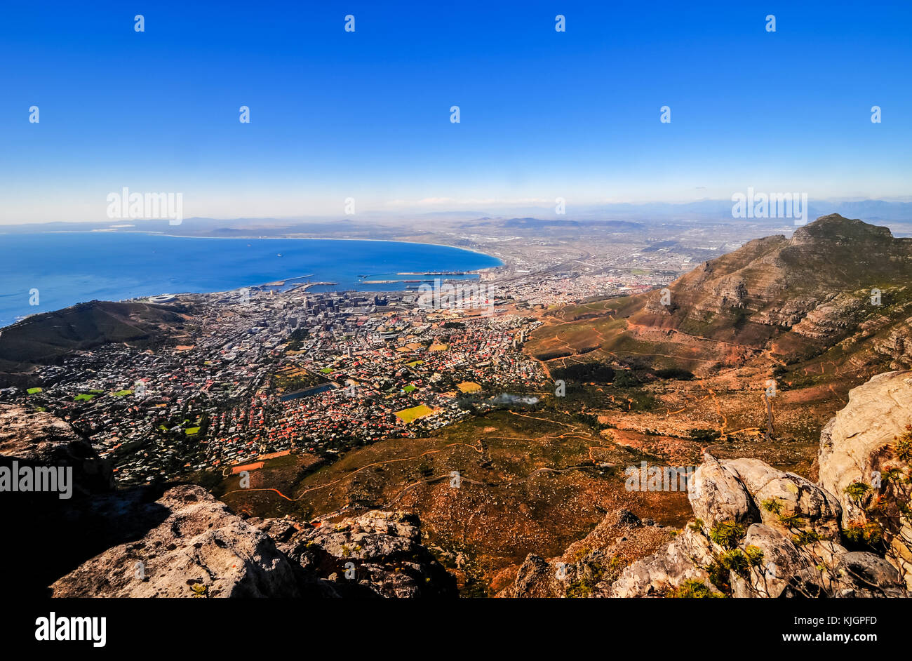 Landscape surrounding Table Mountain in Cape Town, South Africa Stock ...