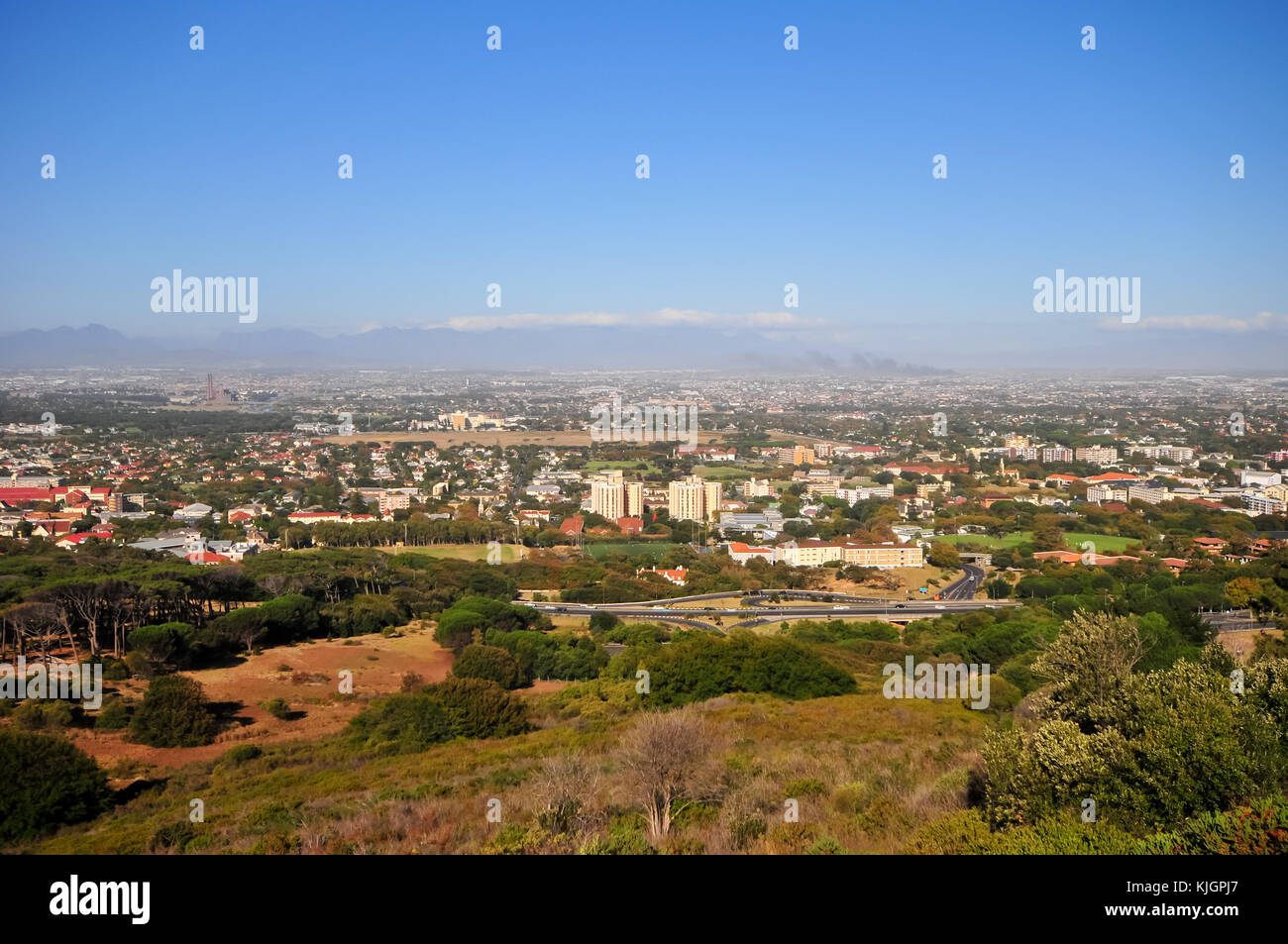 View from the Rhodes Memorial monument in Cape Town, South Africa, on ...